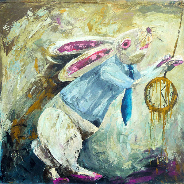 "The Dripping Clock" rabbit giclee art print - Charlotte Gerrard